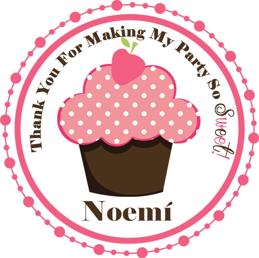 Cupcake Birthday Favor Sticker Cupcake Birthday Favor Label | Etsy
