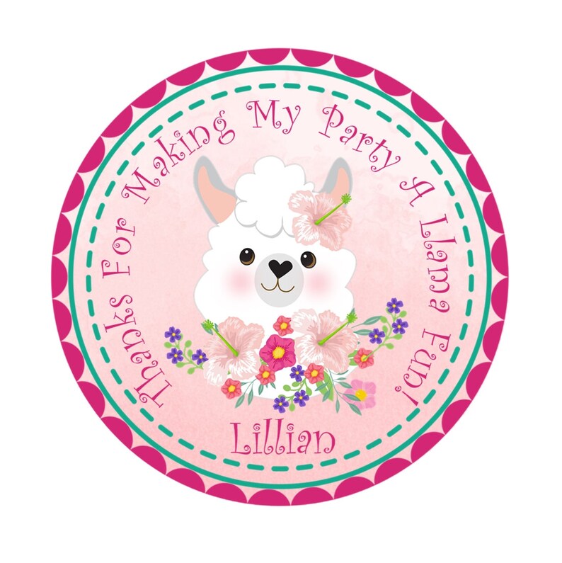 Llama Birthday Party Sticker Labels Llama Party Stickers - Etsy