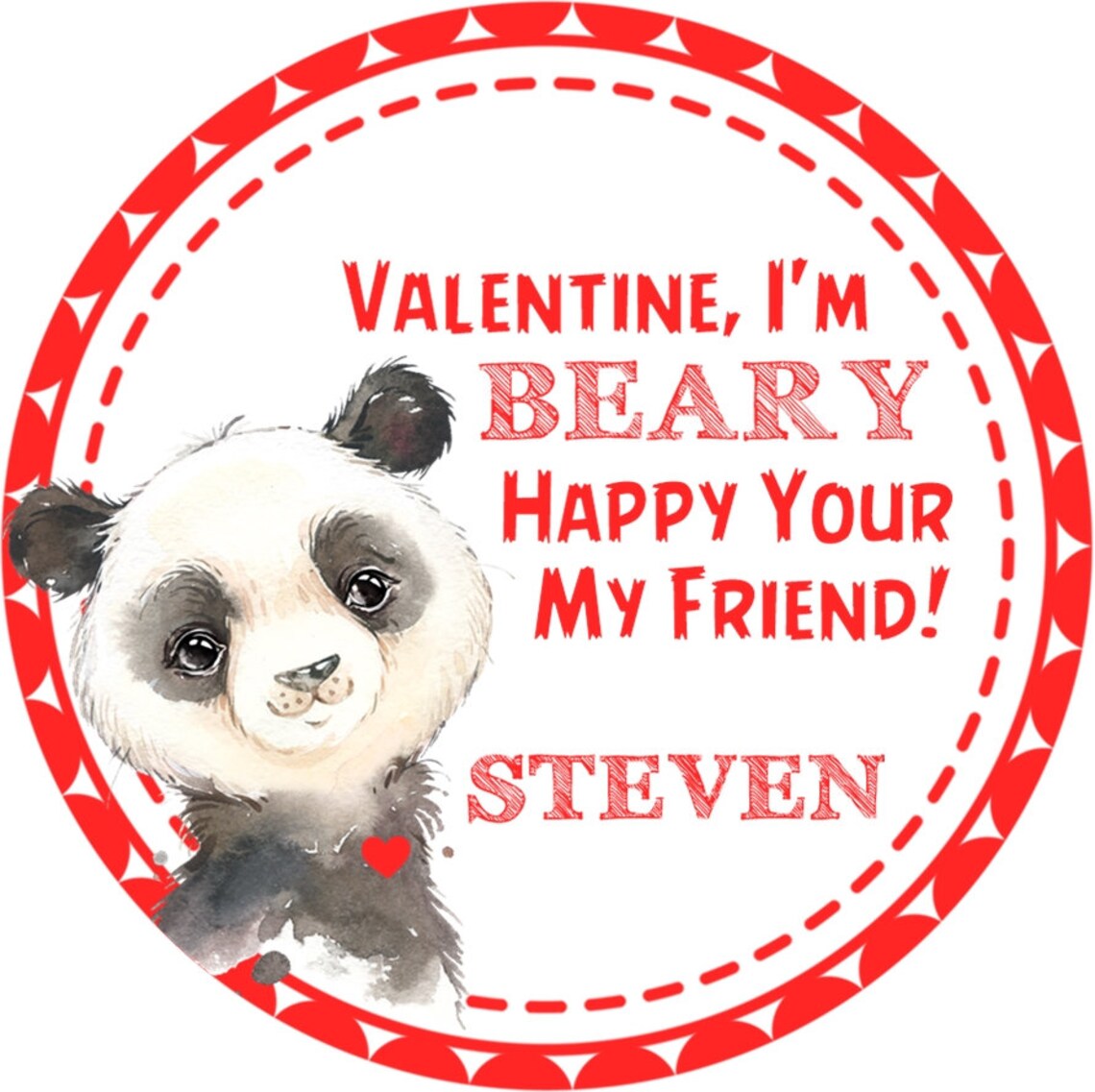 Panda Valentine's Day Stickers or Favor Tags - Etsy