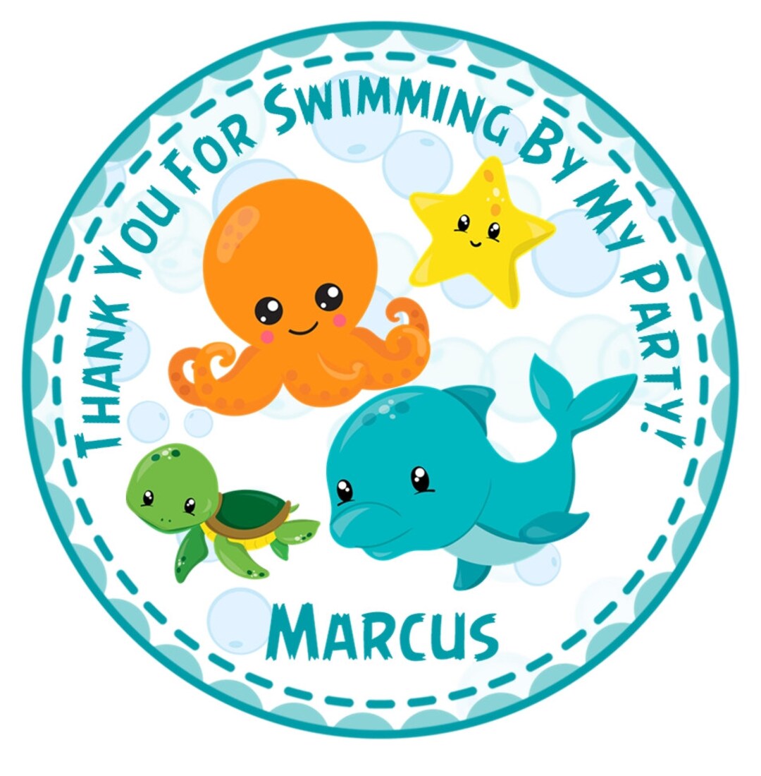 Under the Sea Birthday Party Stickers or Favor Tags Under the - Etsy