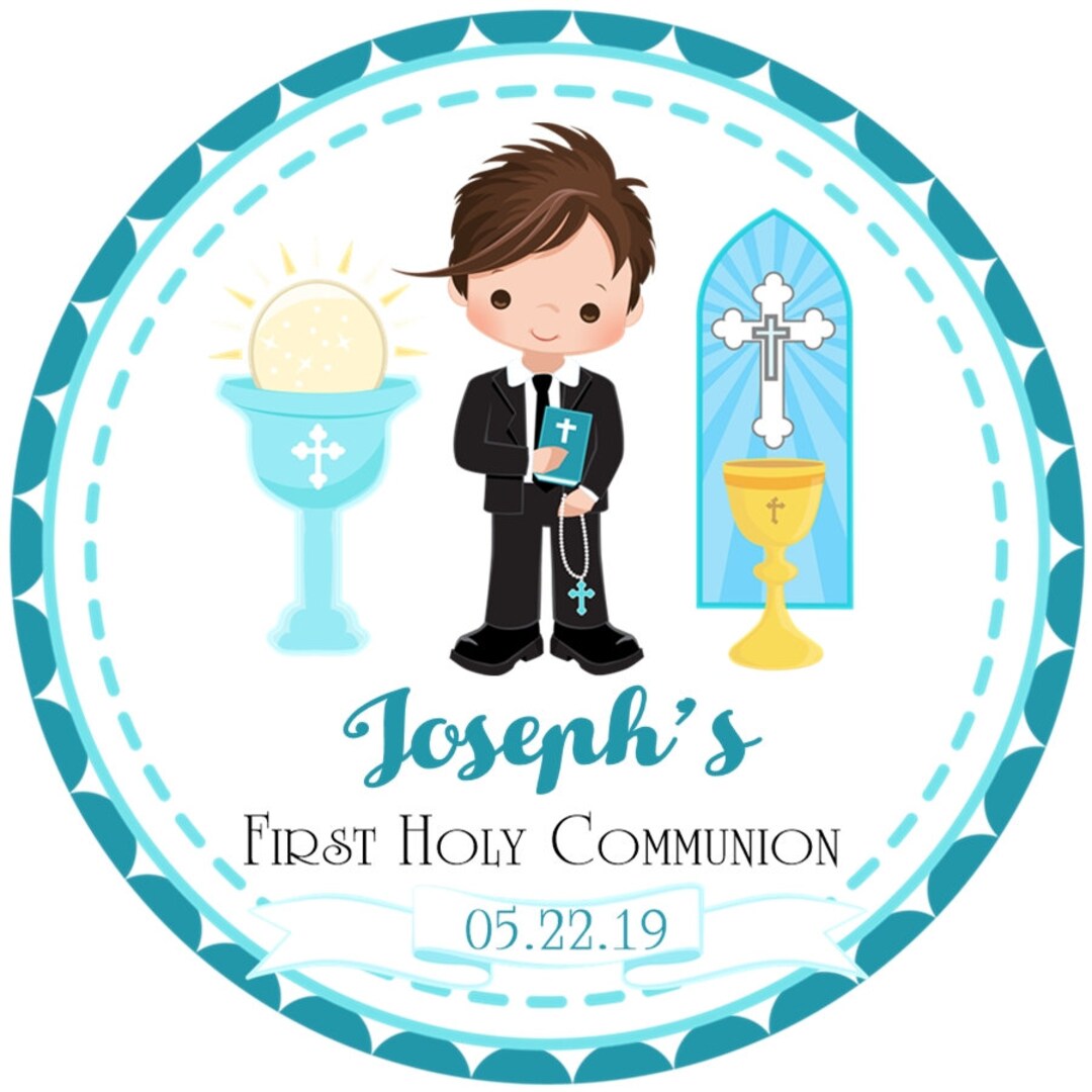 Boys First Holy Communion Favor Tags or Sticker Labels Boys - Etsy