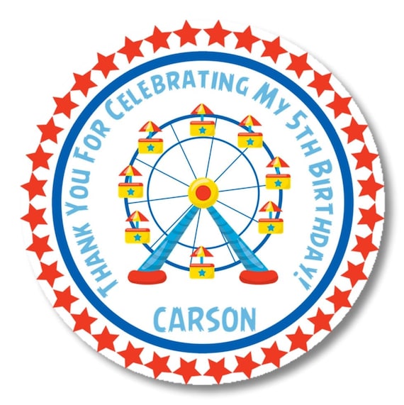 Carnival Birthday Favor Sticker Carnival Birthday Favor | Etsy