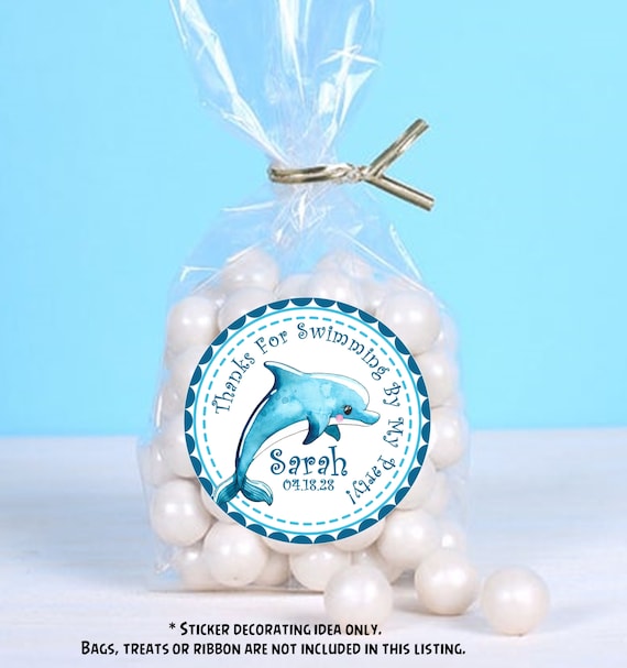 Dolphin Birthday Favor Sticker Under the Sea Birthday Favor - Etsy
