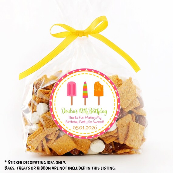 Popsicle Birthday Party Stickers or Favor Tags Summer - Etsy