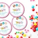 Candy Birthday Party Stickers or Favor Tags, Candy Birthday Party ...