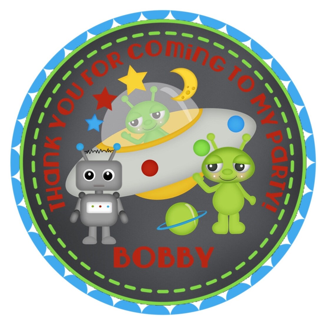 Space Birthday Party Sticker Labels, Space Party Stickers, Space Party ...