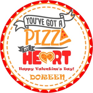Pizza Valentine's Day Stickers, You've Got A Pizza My Heart Valentine ...