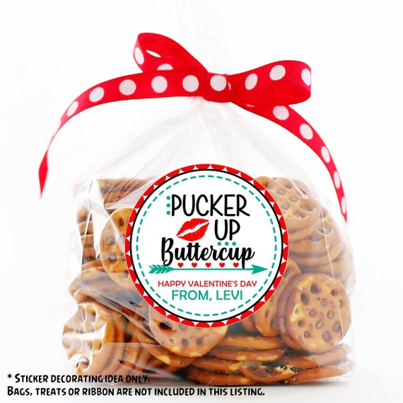 Pucker up Buttercup Valentine's Day Stickers | Etsy