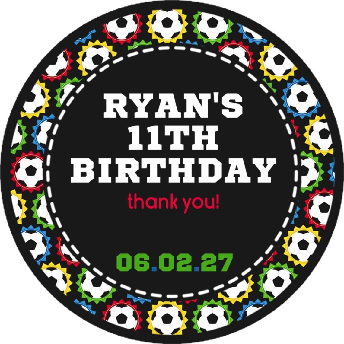 Soccer Birthday Party Stickers or Favor Tags, Soccer Birthday ...