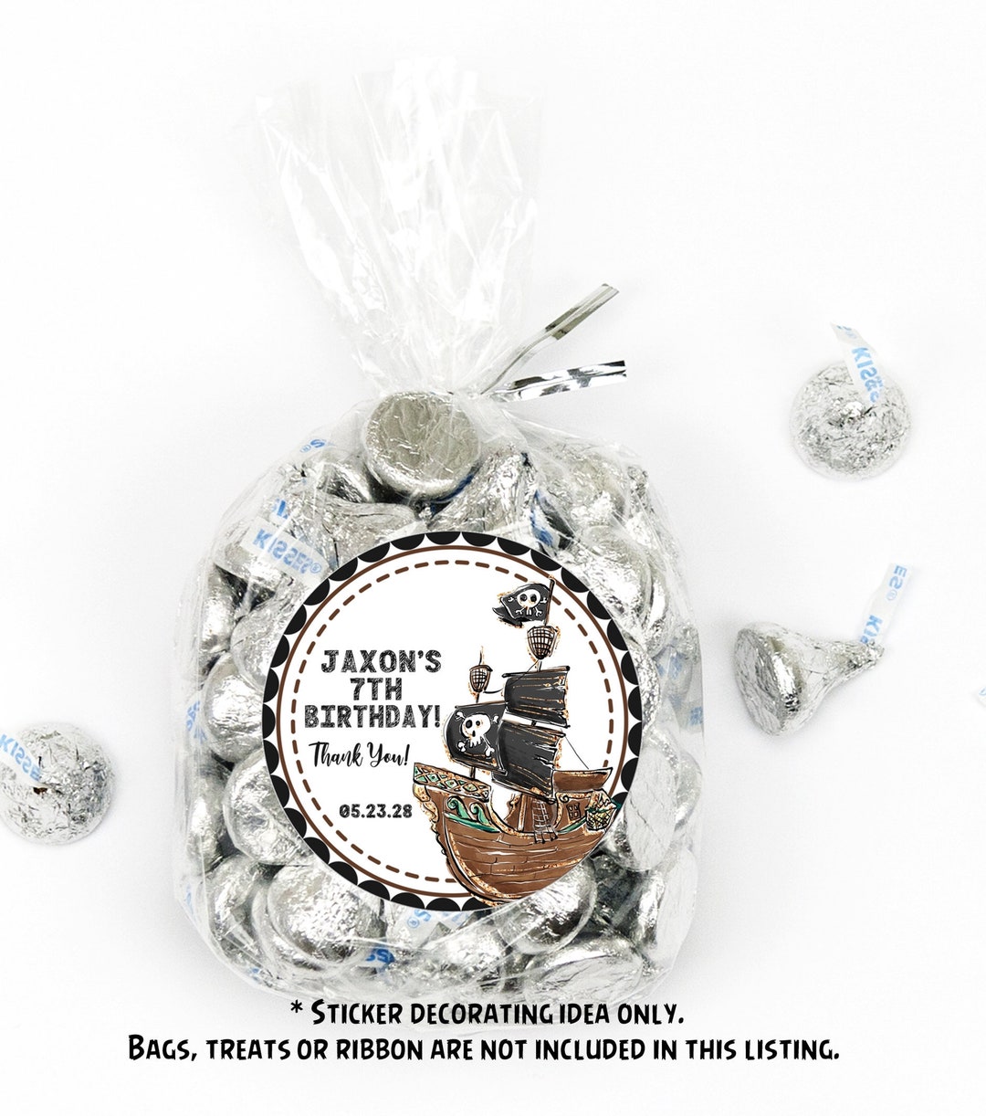 Pirate Birthday Party Stickers, Pirate Birthday Decorations, Pirate ...