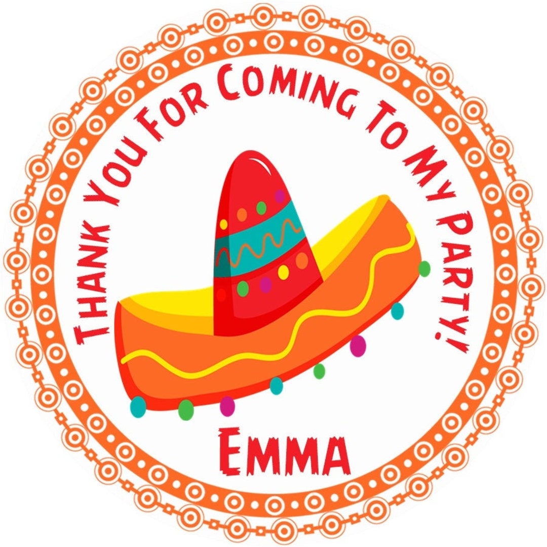 Fiesta Birthday Favor Sticker, Fiesta Birthday Favor Label, Fiesta ...