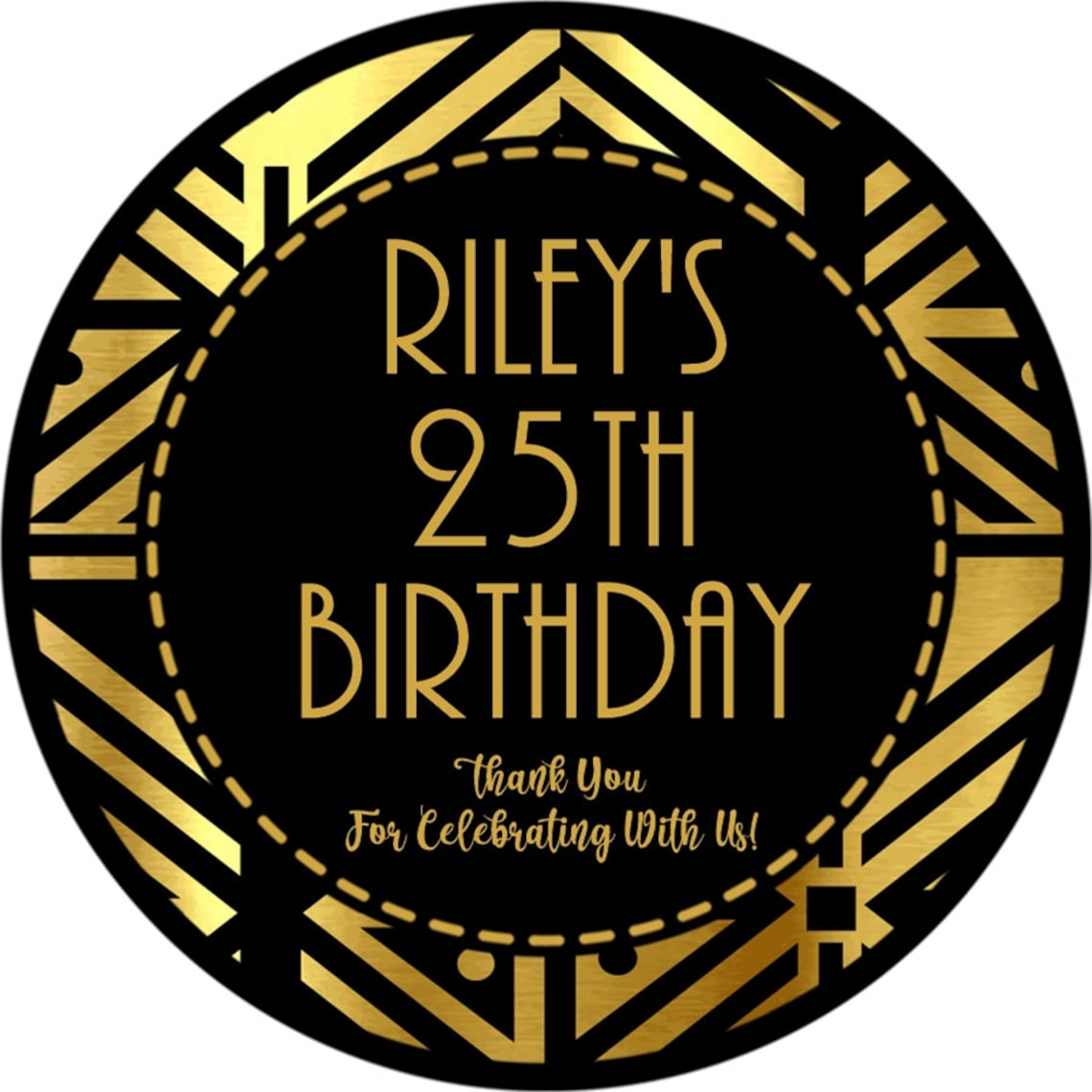 Great Gatsby Birthday Party Stickers or Favor Tags, Great Gatsby ...