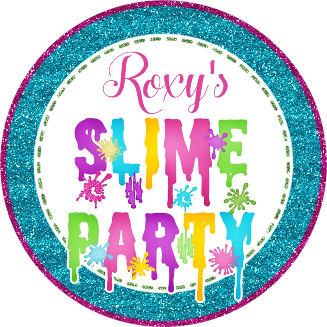 Slime Birthday Party Stickers or Favor Tags Slime Birthday - Etsy