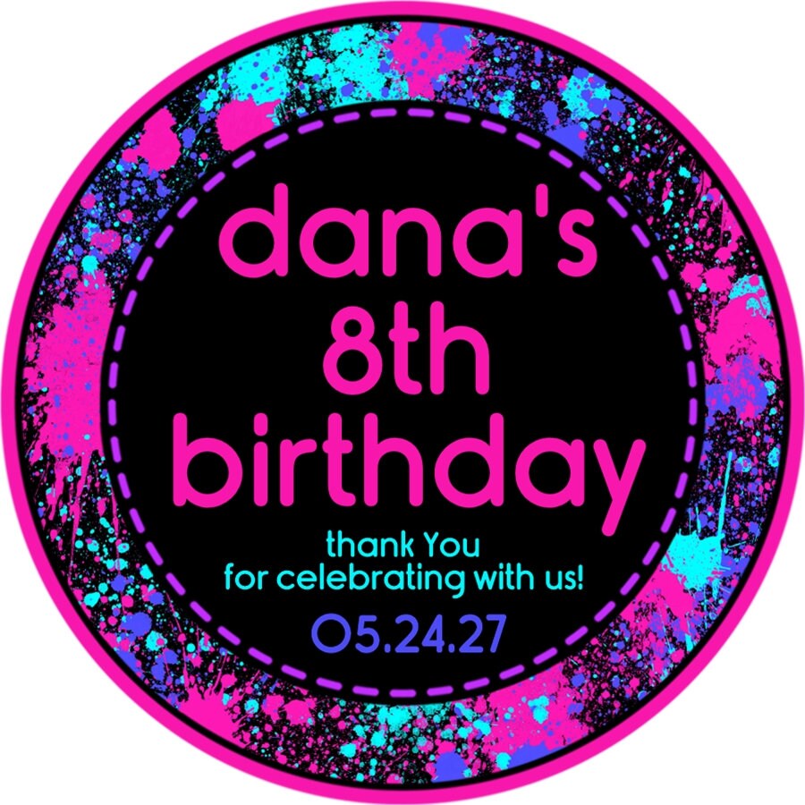 Paintball Birthday Party Stickers or Favor Tags Paintball | Etsy