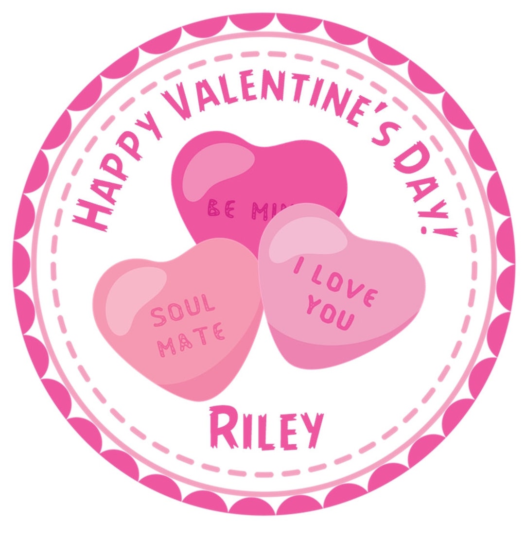 Pink Conversation Hearts Valentine's Day Stickers - Etsy