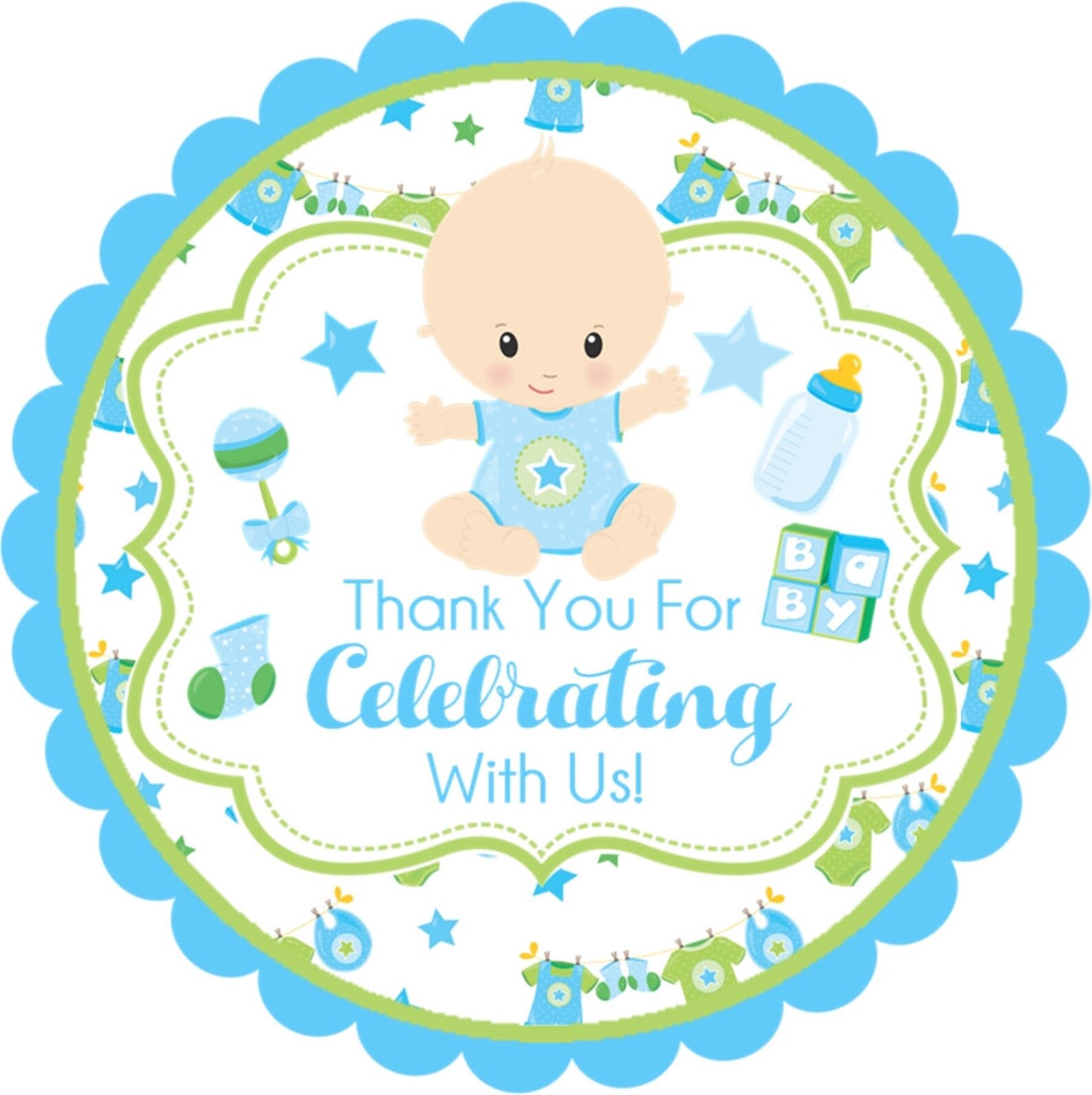 Blue and Green Baby Boy Baby Shower Favor Tag Blue and Green - Etsy