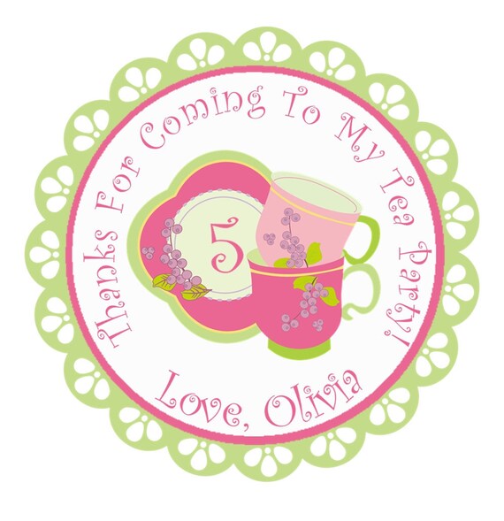 Tea Party Favor Stickers Tea Party Birthday Party Favor | Etsy