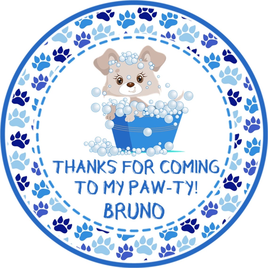 Puppy Dog Birthday Party Stickers or Favor Tags, Puppy Dog Birthday ...