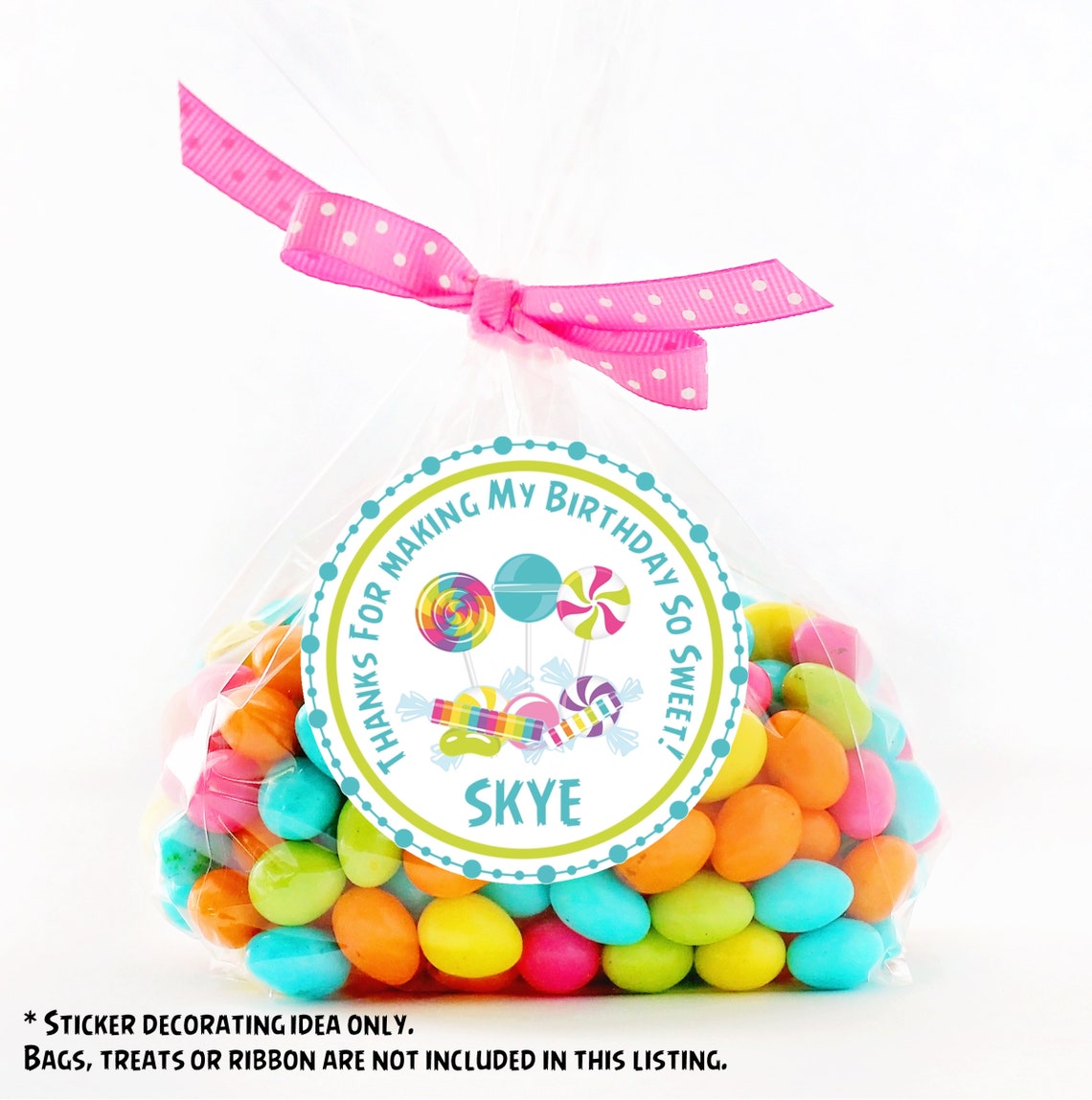 Candy Birthday Party Sticker Labels, Candy Party Stickers, Candy Party ...