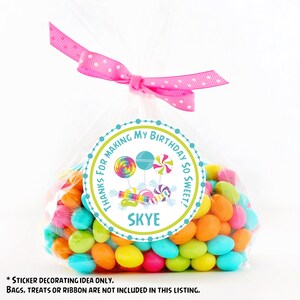 Candy Birthday Party Sticker Labels, Candy Party Stickers, Candy Party ...