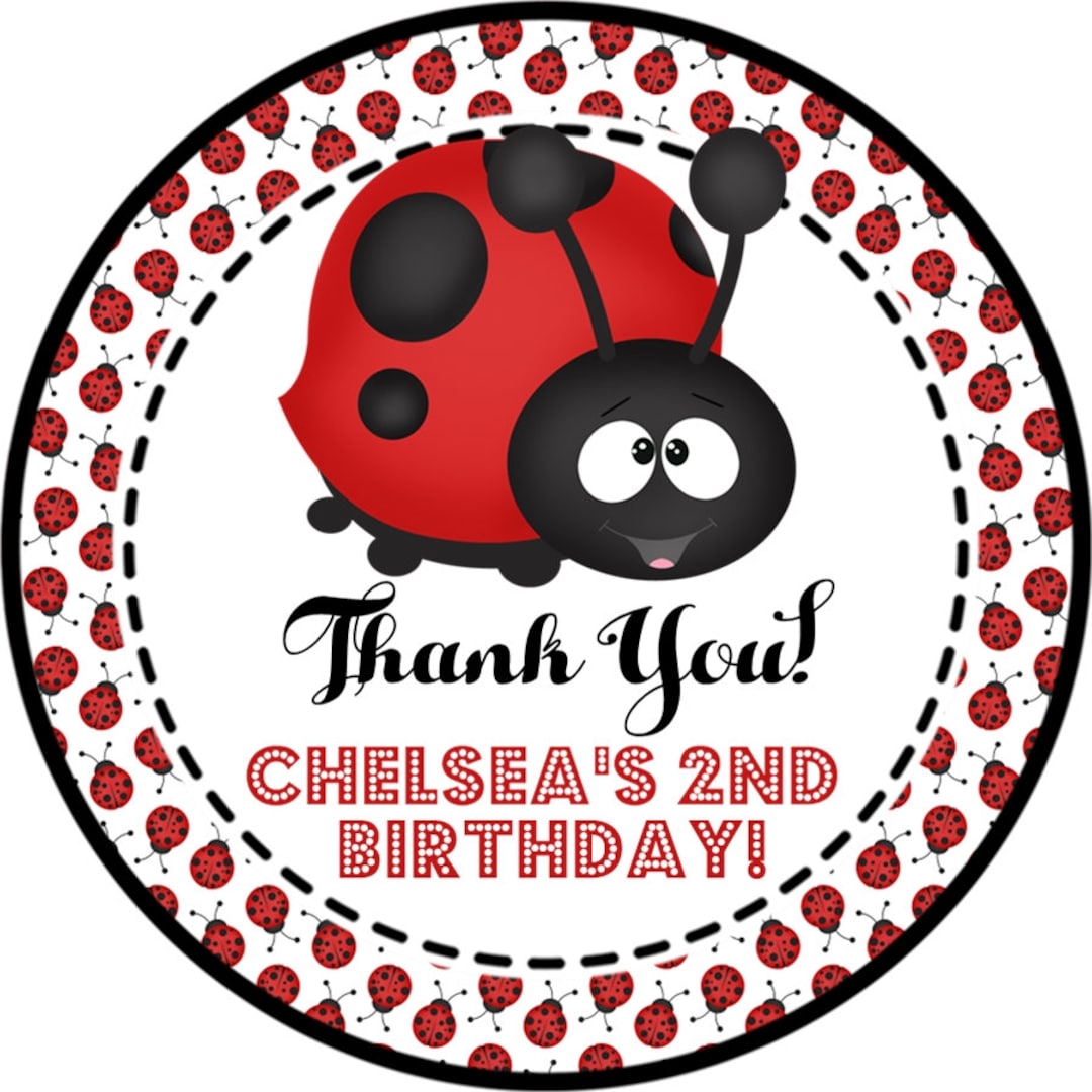 Lady Bug Birthday Party Stickers or Favor Tags, Lady Bug Birthday Decor ...