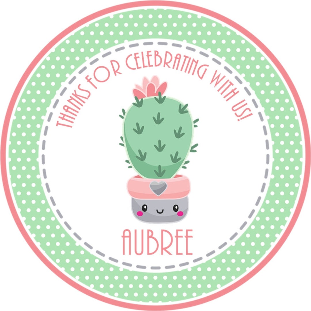 Cactus Succulent Party Stickers or Favor Tags, Cactus Succulent ...