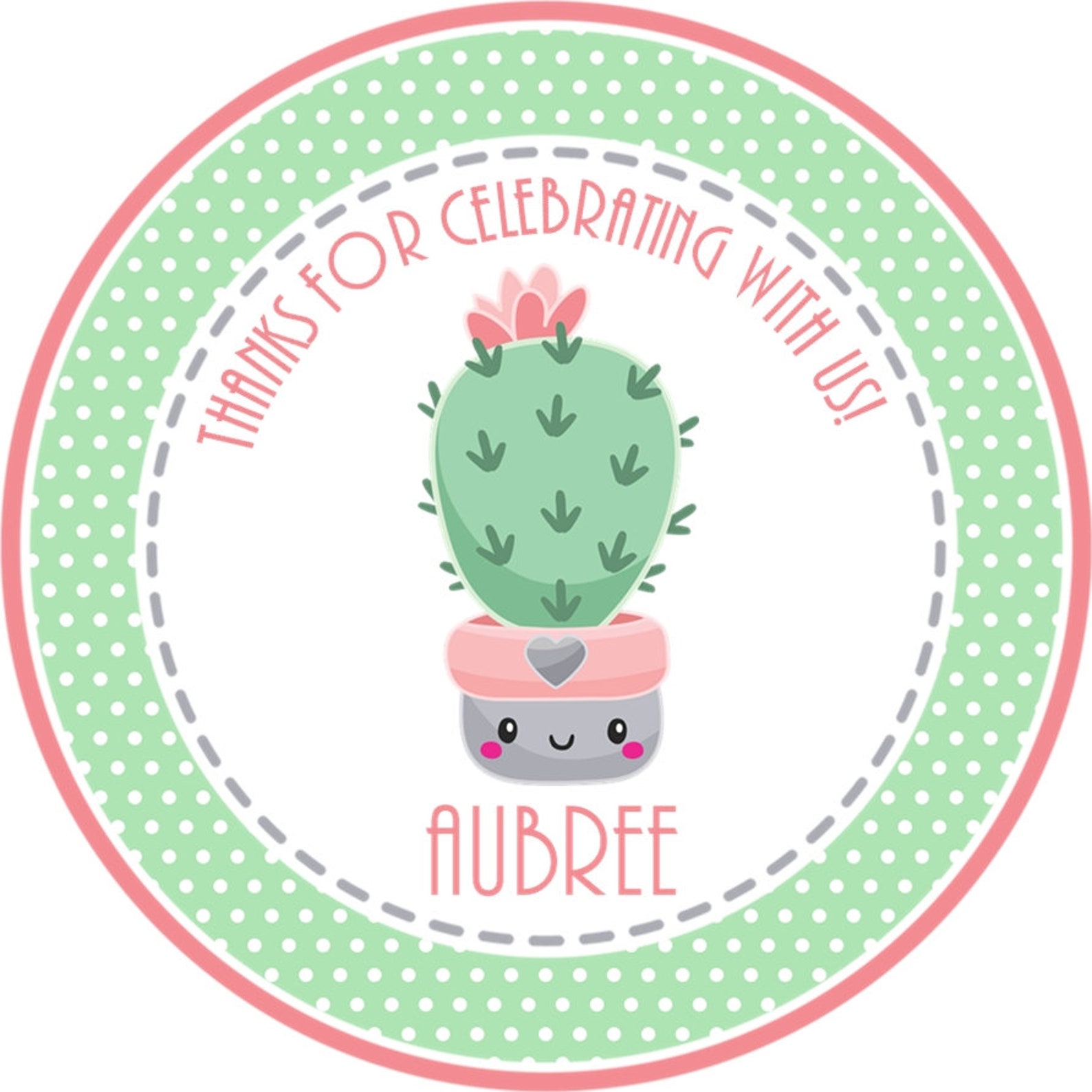 Cactus Succulent Party Stickers or Favor Tags, Cactus Succulent ...