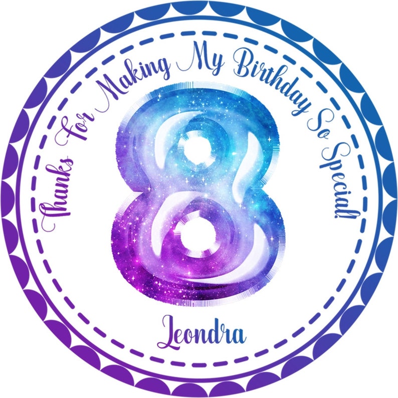Purple and Turquoise Birthday Party Sticker Labels Turquoise - Etsy