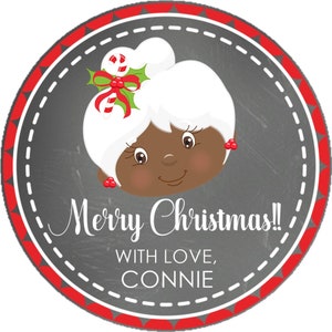 African American Mrs. Claus Christmas Sticker Labels - Etsy