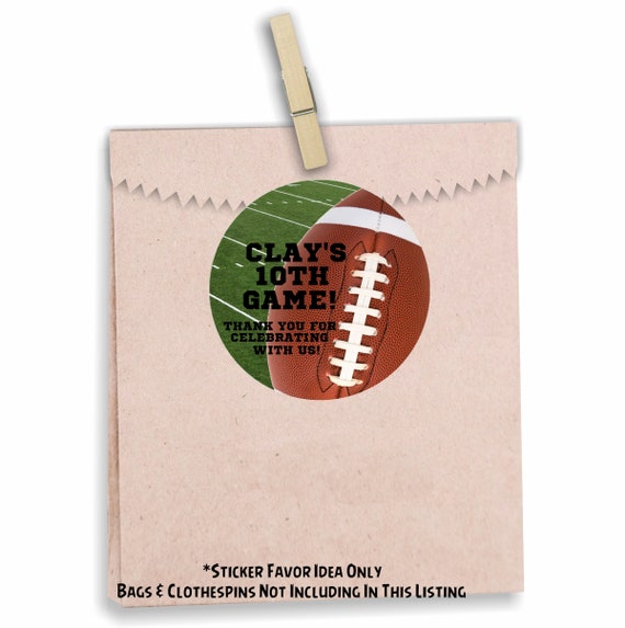 Football Birthday Favor Sticker Labels Football Birthday - Etsy