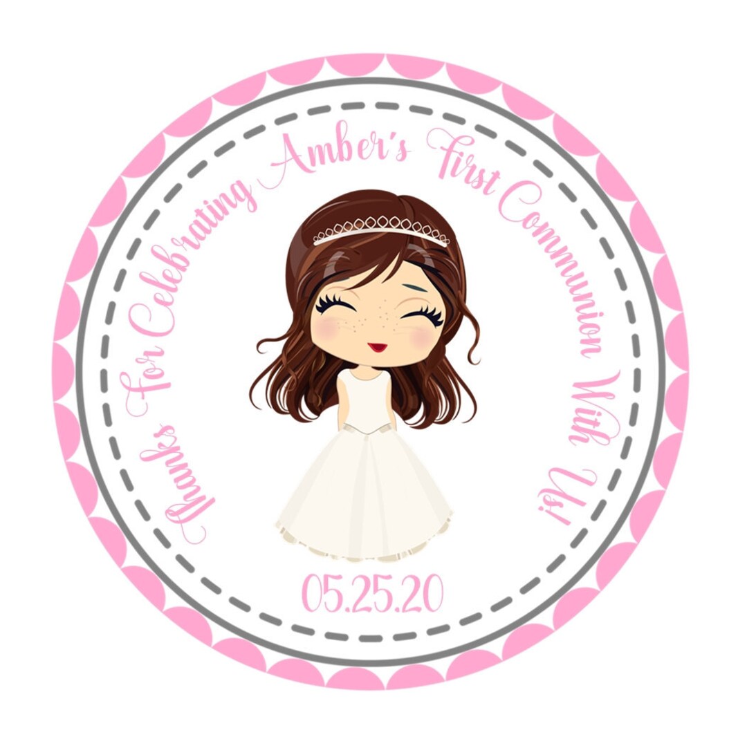 Pink First Holy Communion Sticker Labels Pink Communion - Etsy
