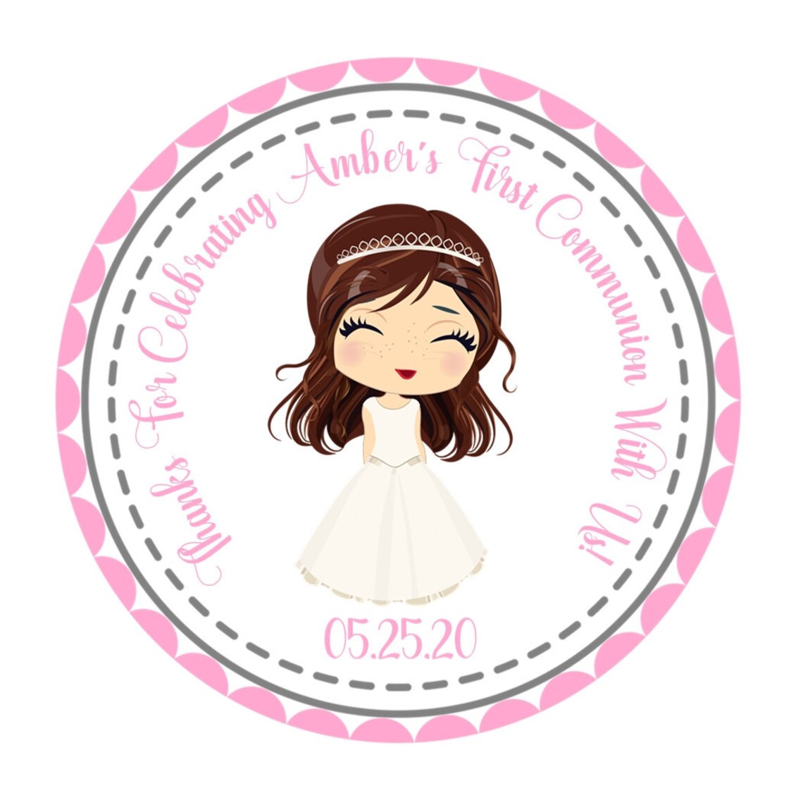 Pink First Holy Communion Sticker Labels Pink Communion - Etsy