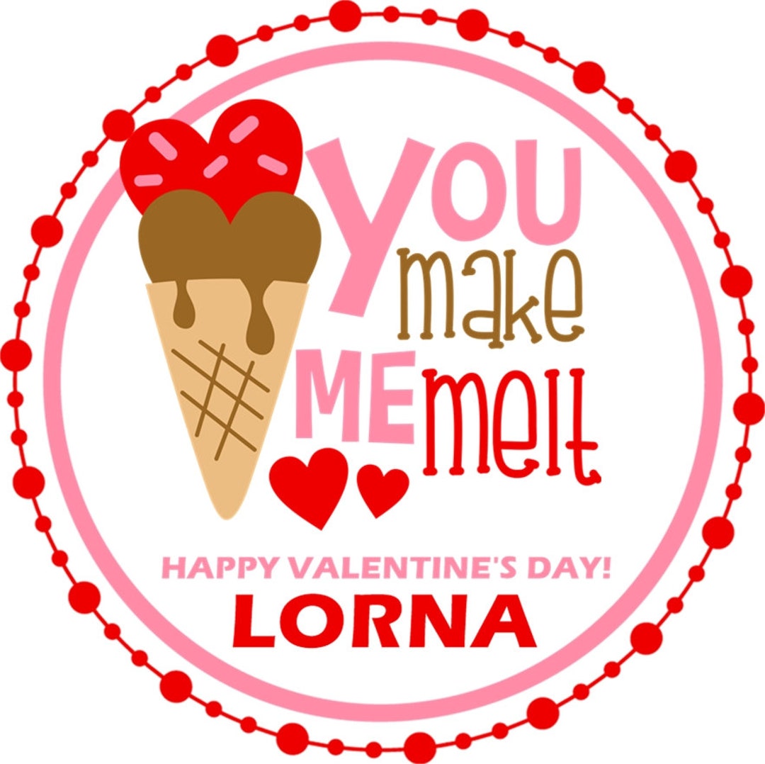 You Make Me Melt Valentine's Day Stickers or Favor Tags - Etsy
