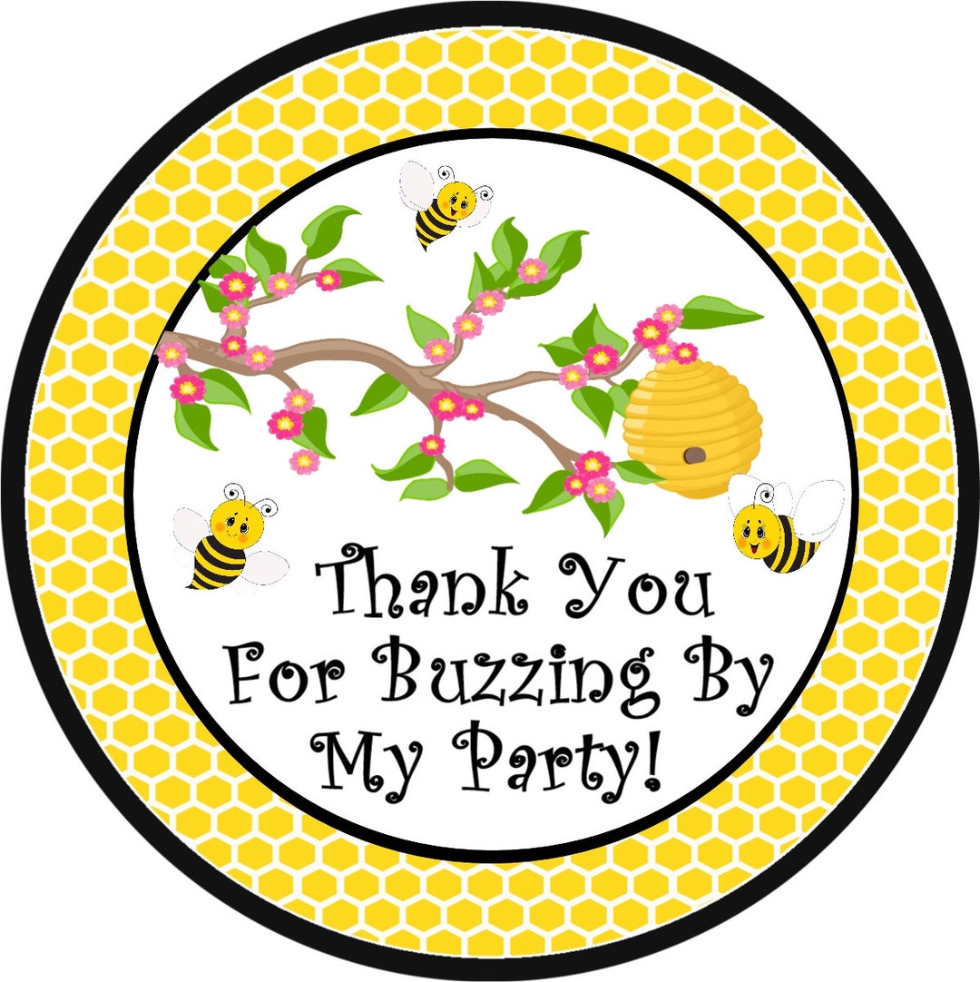 Bumble Bee Party Favor Sticker, Bumble Bee Party Favor Tag, Bumble Bee ...