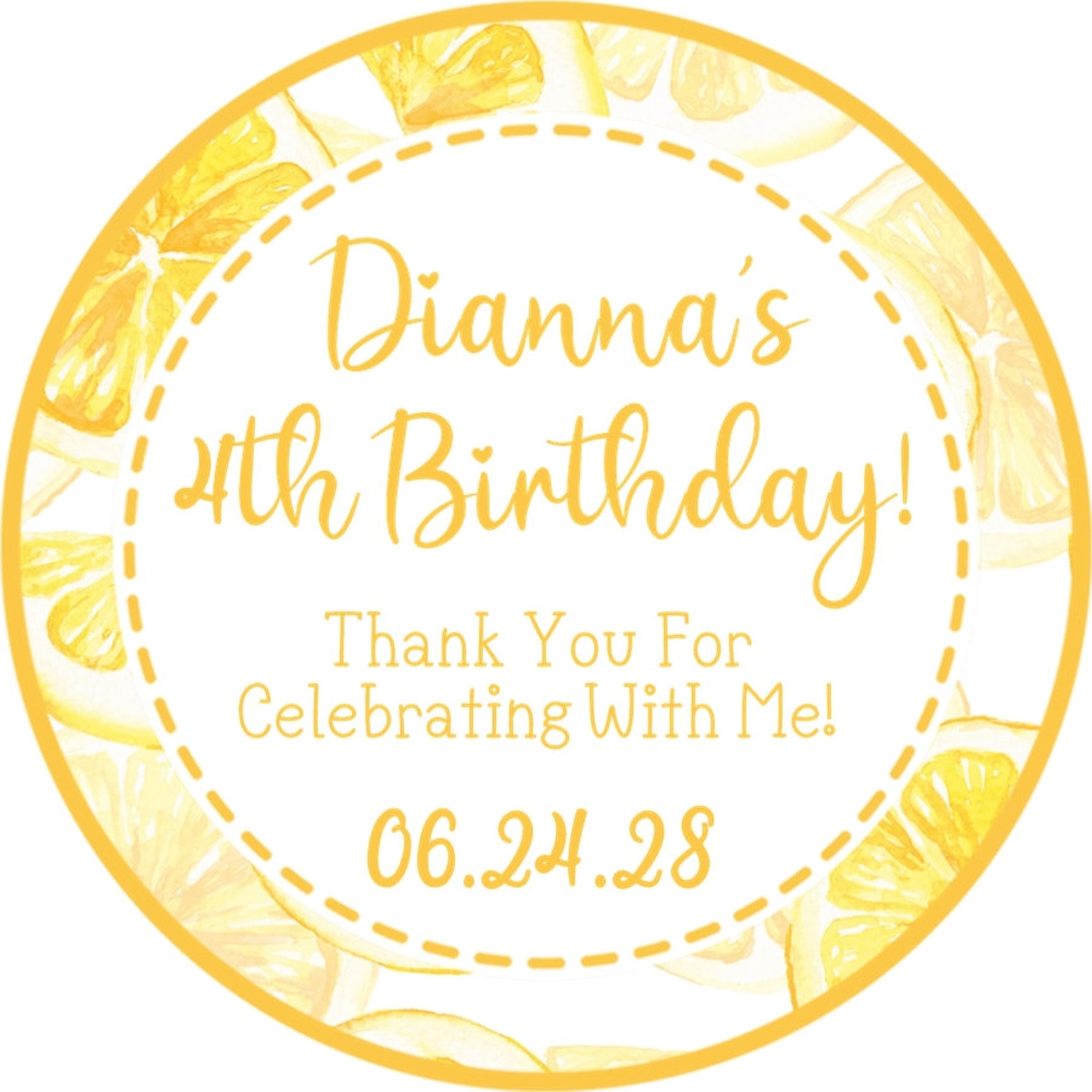 Lemon Birthday Party Stickers, Lemon Birthday Decorations, Lemon Party ...