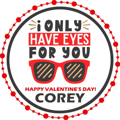 Sunglass Valentine I Only Have Eyes for You Children's | Etsy