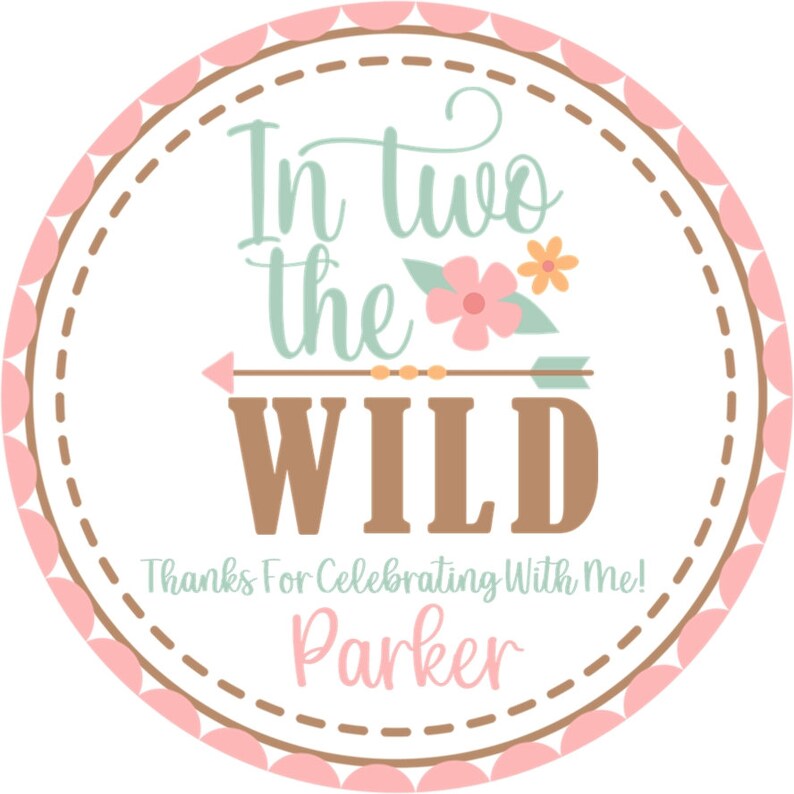 In Two the Wild Stickers or Favor Tags 2nd Birthday Party - Etsy