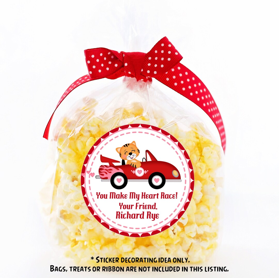 Race Car Valentine's Day Stickers - Etsy