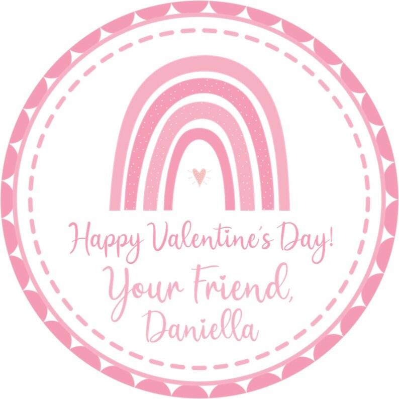 Pink Boho Rainbow Valentine's Day Stickers - Etsy