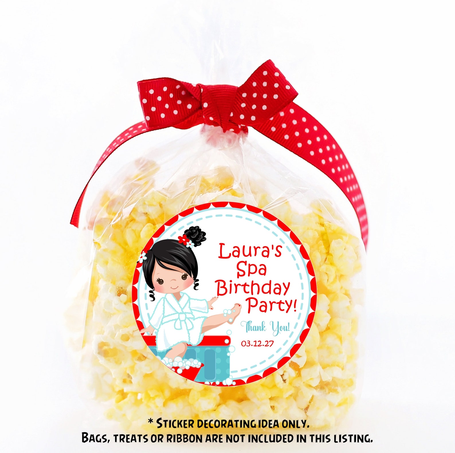 Spa Birthday Party Stickers or Favor Tags Spa Birthday | Etsy