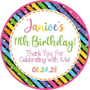 Neon Birthday Party Stickers, Neon Birthday Decorations, Neon Party ...