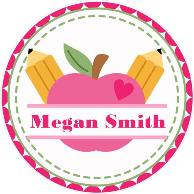 Girls Pink Back to School Sticker Labels This Belongs to - Etsy