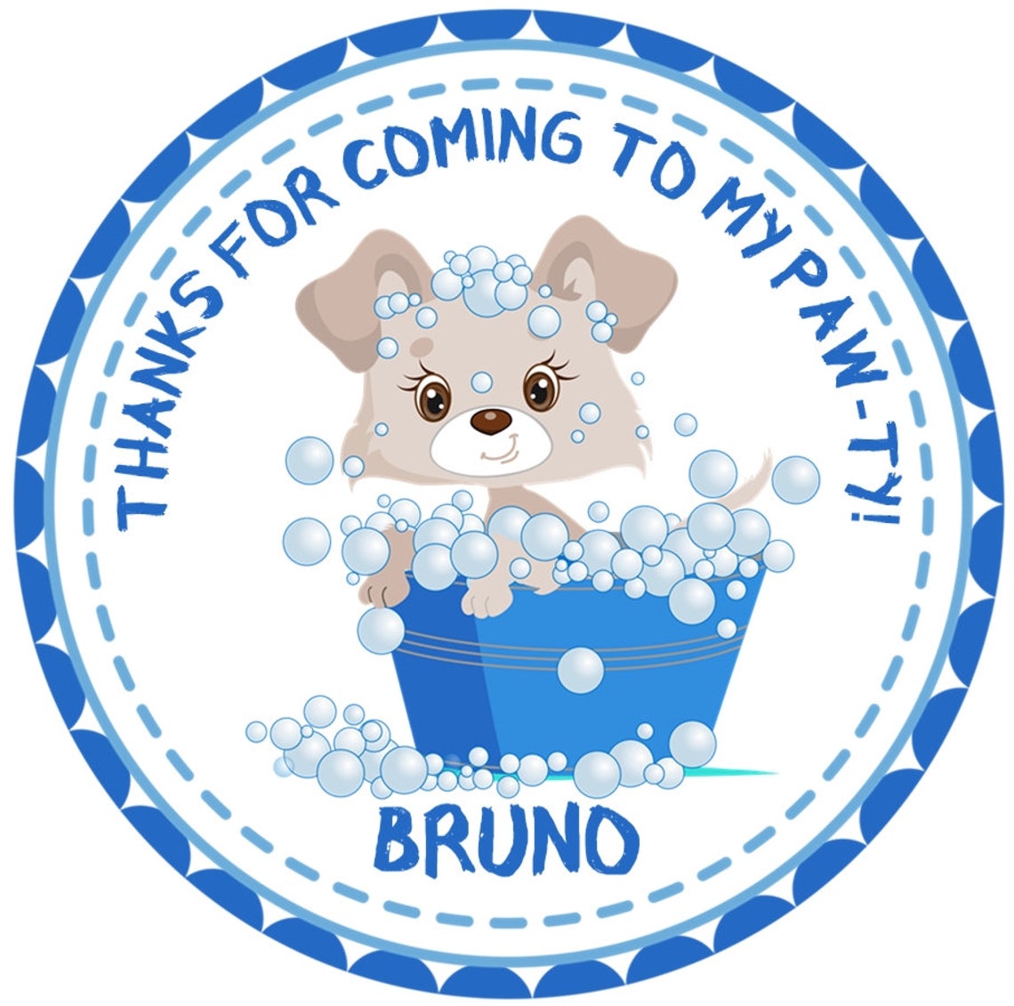 Puppy Dog Birthday Party Sticker Labels, Puppy Dog Party Stickers ...
