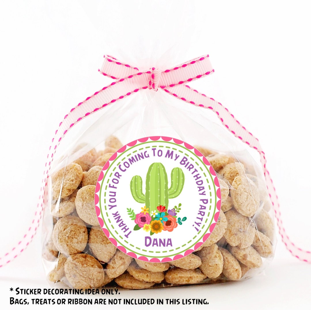 Cactus Fiesta Birthday Favor Sticker, Cactus Fiesta Birthday Favor ...