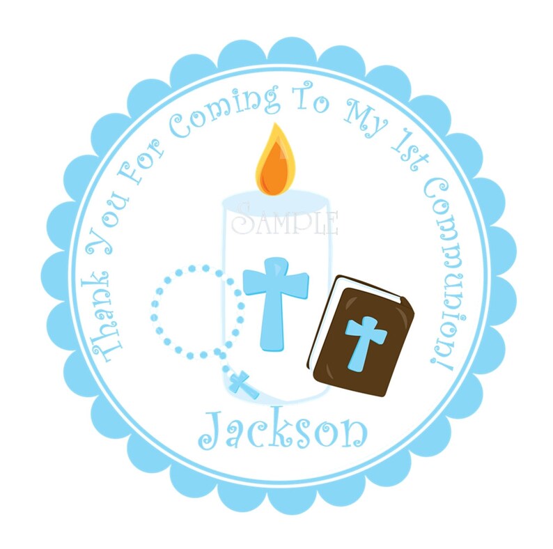 Turquoise First Holy Communion Sticker Labels, Turquoise Communion ...