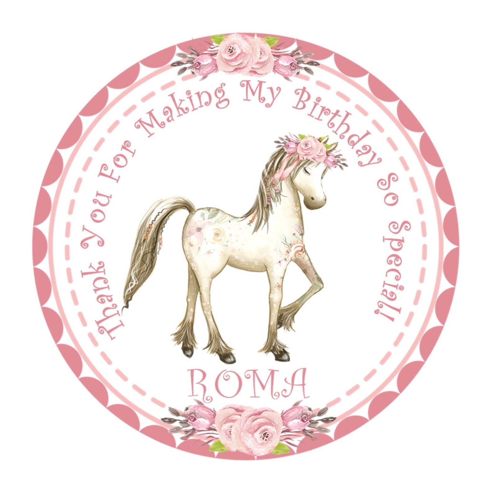 Horse Birthday Favor Sticker Horse Birthday Favor Label - Etsy
