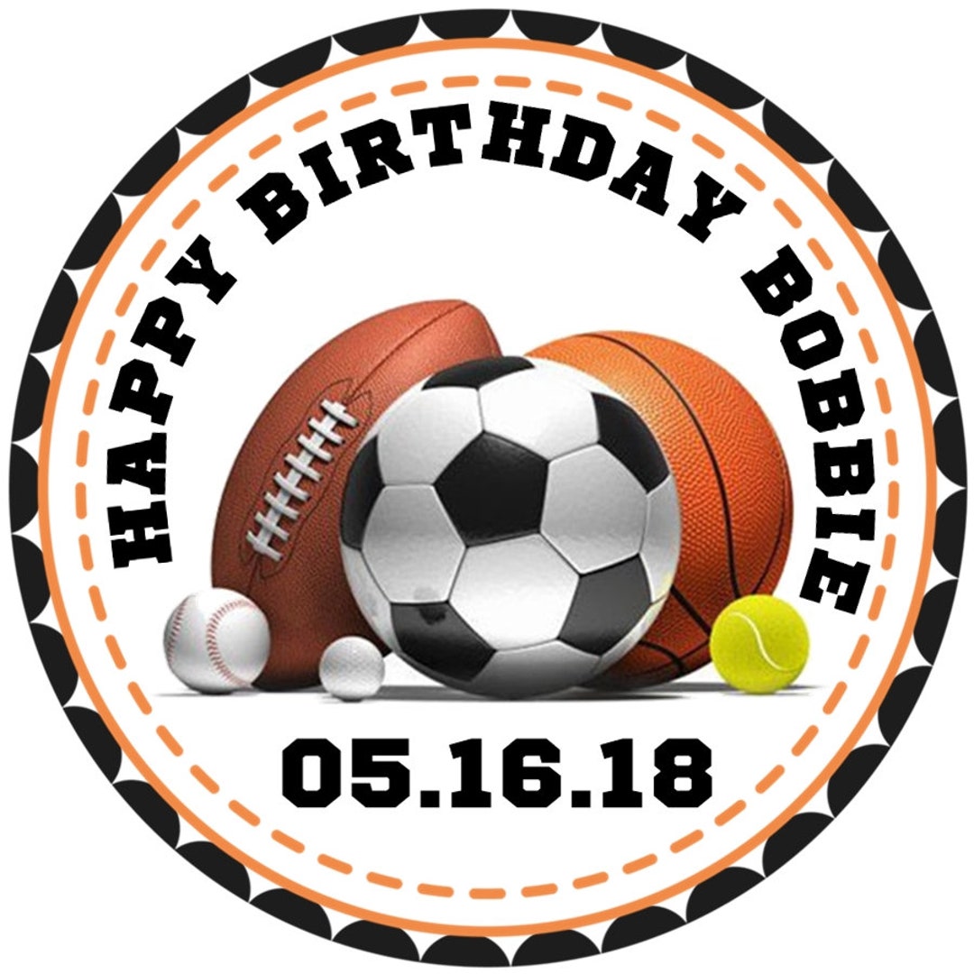 Sports Birthday Party Sticker Labels Sports Party Labels - Etsy