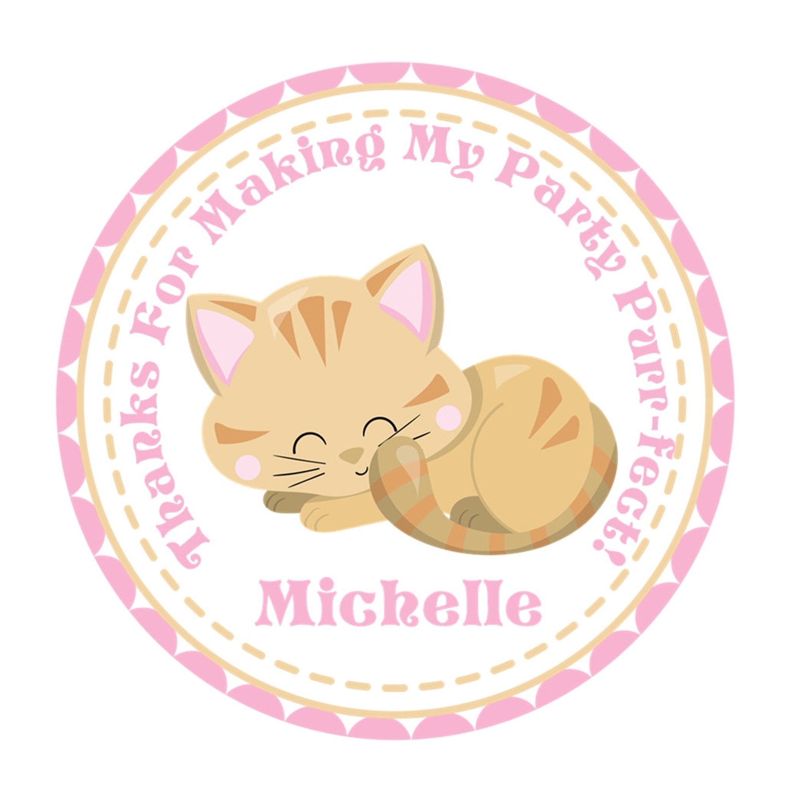 Cat Birthday Party Sticker Labels Cat Party Stickers Cat | Etsy