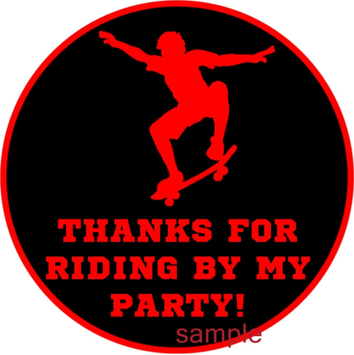 Skateboard Birthday Party Labels, Skateboard Party Favors, Skateboard ...