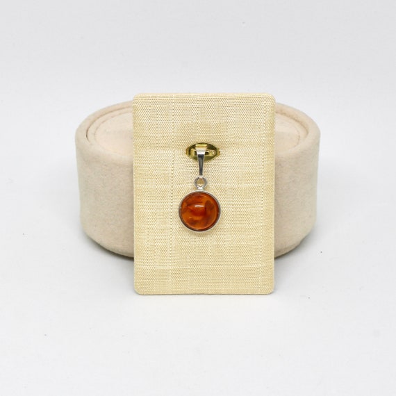 Vintage anhanger rund bernstein - Gem